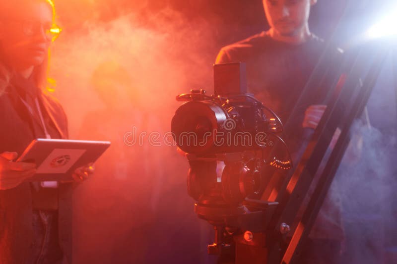 Pro Video Camera Equipment Backstage Stock Photo - Image of creative ...