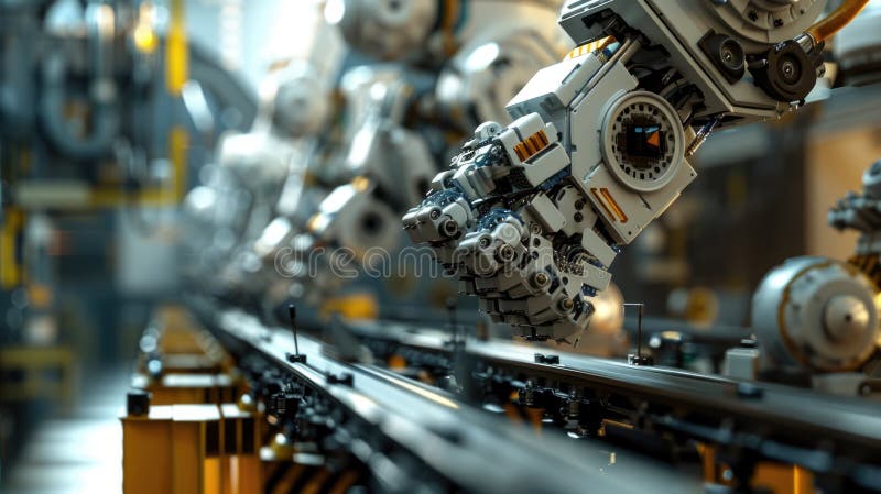 Background Image of Robot in a Manufacturing Assembly Production Line ...