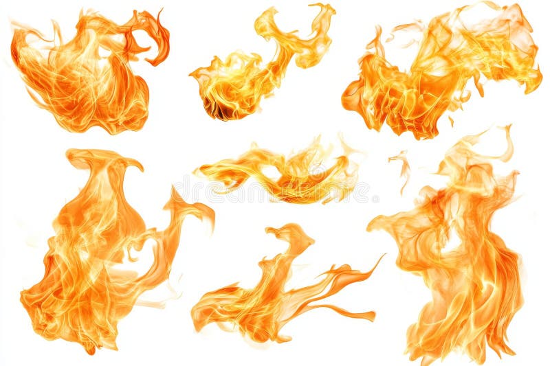 Background Image Set Consisting of Fire Flame Effects Stock Photo ...
