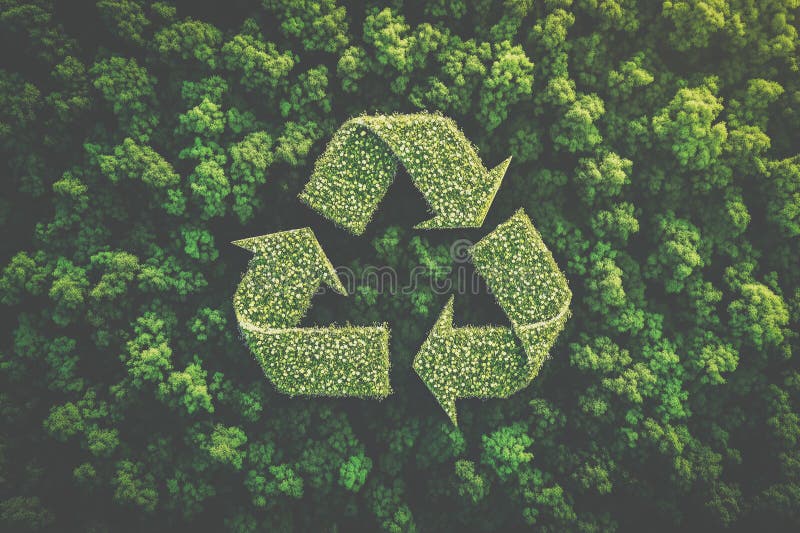 Background Image that Shows a Blurred Green Recycling Symbol Surrounded ...