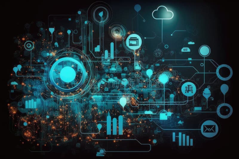 Background Image with Social Connection Concept on Dark Backdrop Stock ...