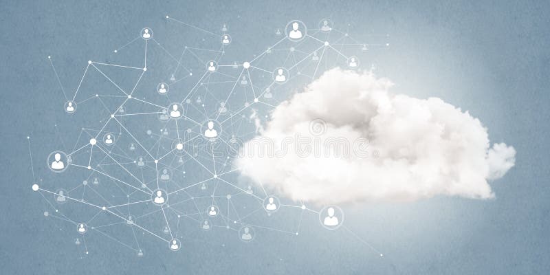 Lines and Dots As Networking Idea Drawn on Blue Background Stock ...