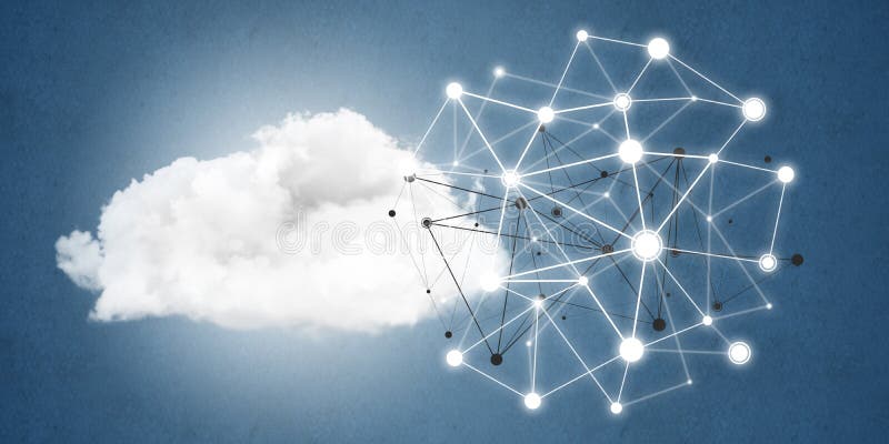 Lines and Dots As Networking Idea Drawn on Blue Background Stock ...