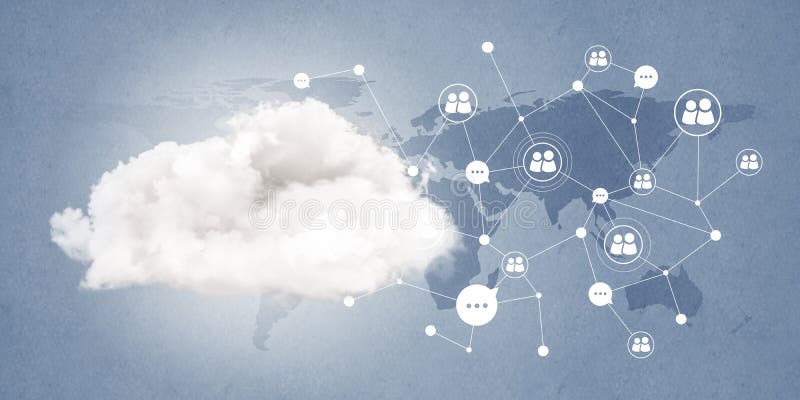 Lines and Dots As Networking Idea Drawn on Blue Background Stock ...