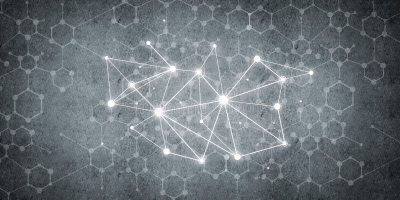 Lines and Dots As Networking Idea Drawn on Cement Background Stock ...