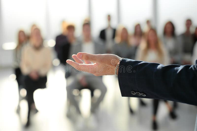 Background Image of a Speaker Making a Report for a Working Group Stock ...