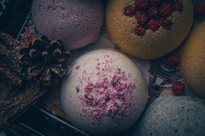 Background Image with a Spiral Bomb for the Bath. Focus on the Light ...