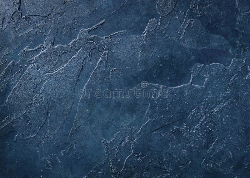 Background Image of Texture of Plaster in Dark Blue Tones. Stock Photo ...