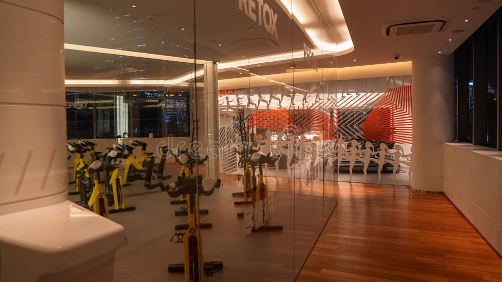 Background Image of Various Exercise Machines in Workout Hall of Modern ...