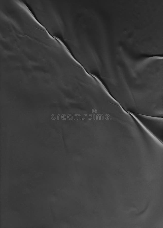 Vertical Thin Paper with Crumpled Black Surface Close-up Stock ...