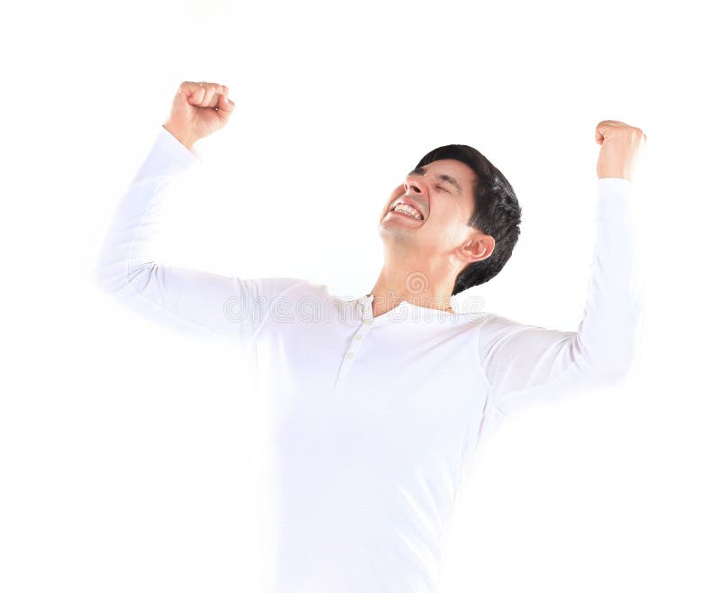 Background Image. a Very Happy Young Man. on a White Background Stock ...