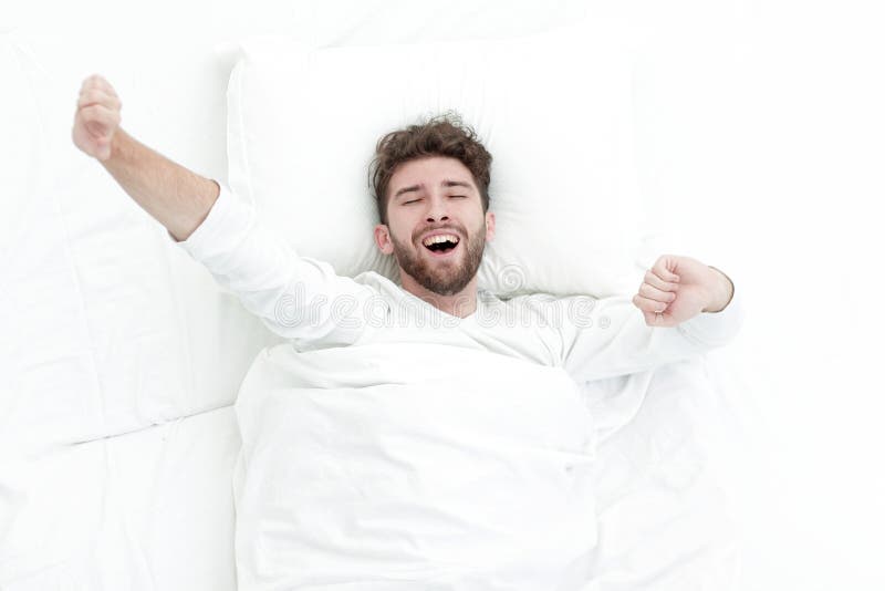 Background Image Waking Up Beautiful Men. Stock Photo - Image of closed ...