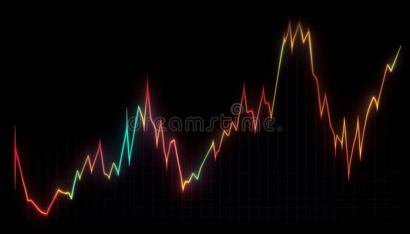 Background with Index Graph on Black Background Stock Illustration ...