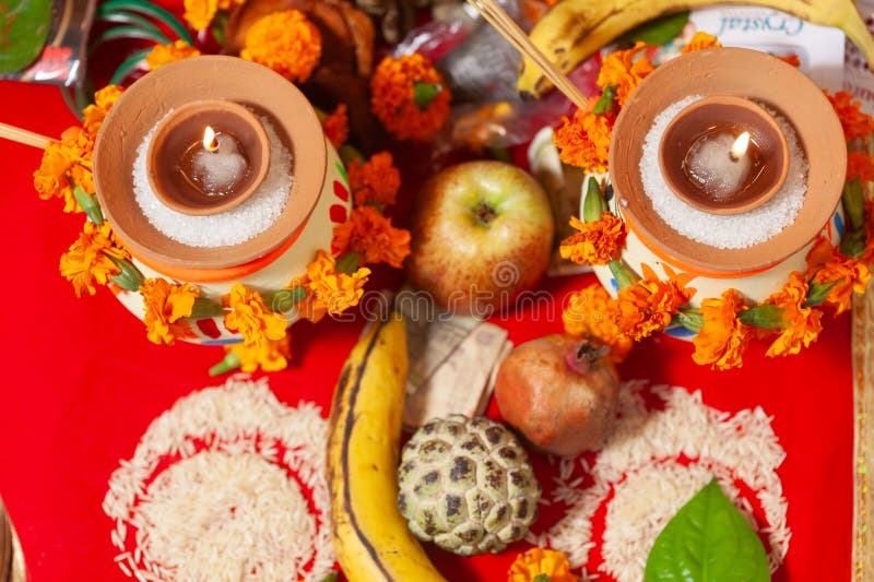Background for an Indian Hindu Puja Stock Photo - Image of dipawali ...
