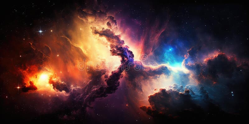 Background of an Infinite Space with Stars, Galaxies, Nebular Stock ...