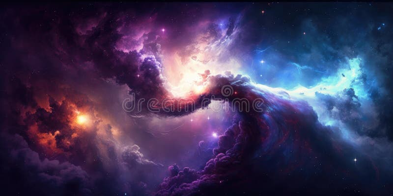 Background of an Infinite Space with Stars, Galaxies, Nebular Stock ...