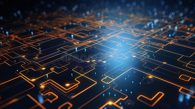 Background Infused with Abstract Digital Elements Evokes a Virtual ...