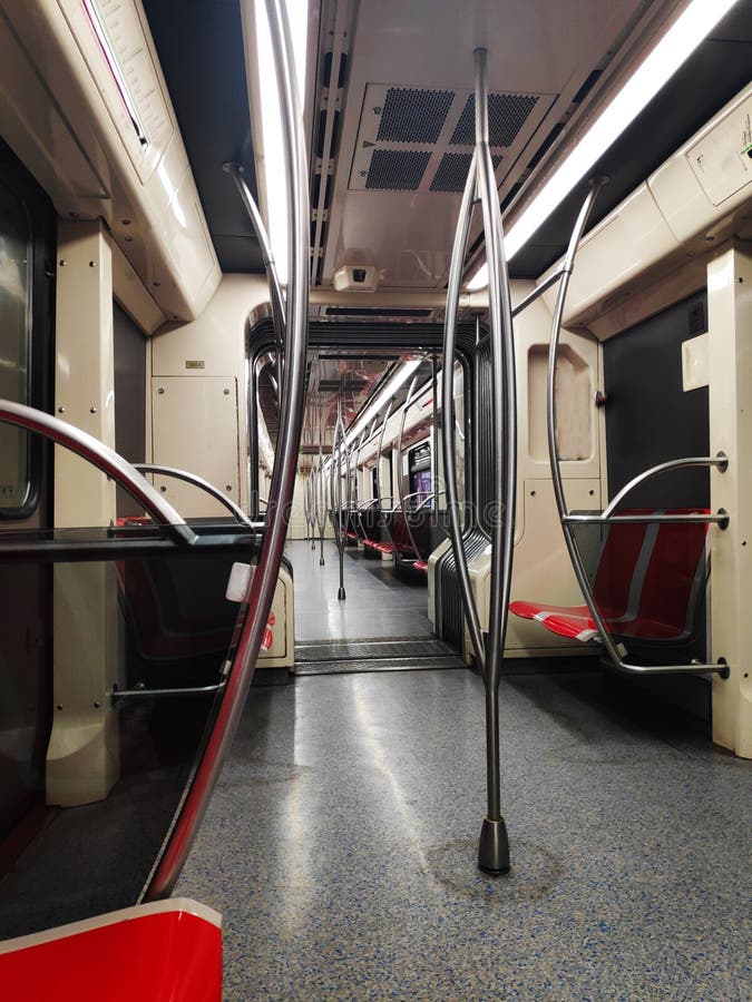 Background Inside of the Rushing Subway Train,empty Interior of the ...