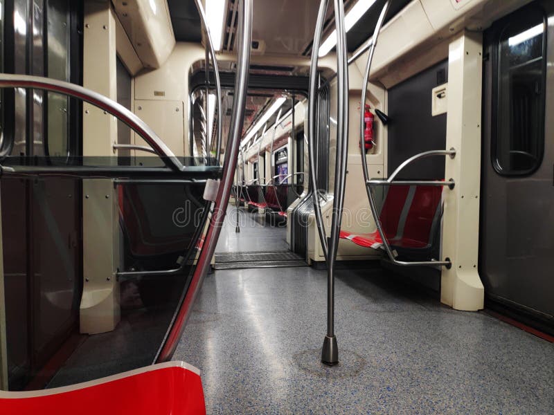 Background Inside of the Rushing Subway Train,empty Interior of the ...