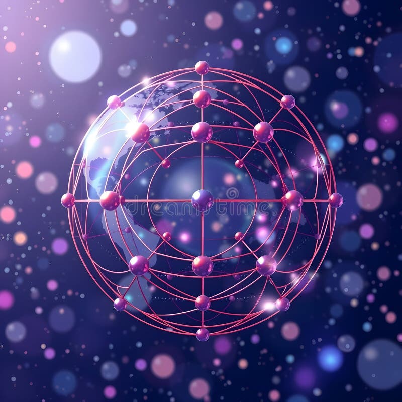 A Background with Interconnected Circles or Spheres Stock Illustration ...