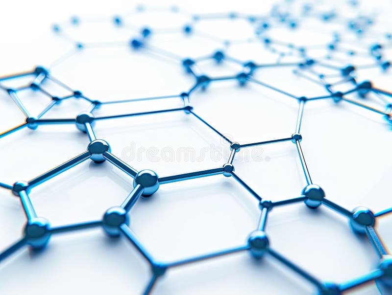 Background with Interconnected Hexagons and Lines, Isolated on White ...