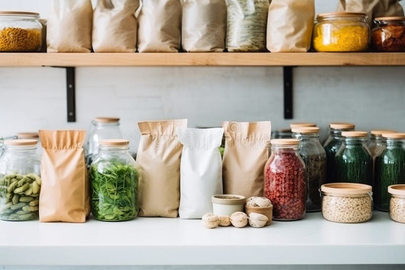 Background of Interior in Zero Waste Shop. Products in Plastic Free ...