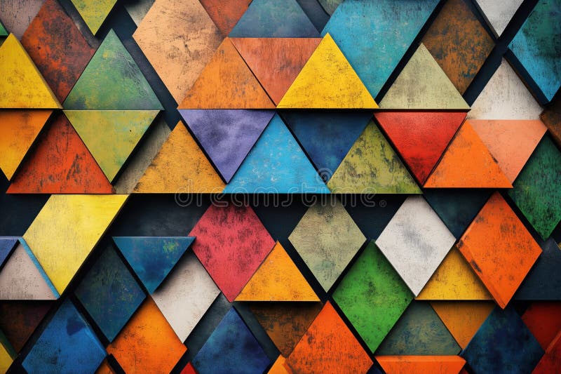A Background with an Interlocking Pattern of Triangles in Different ...