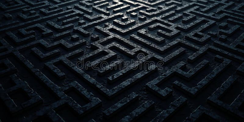 Background of Intricate Metal Maze Pattern Against Dark Background ...