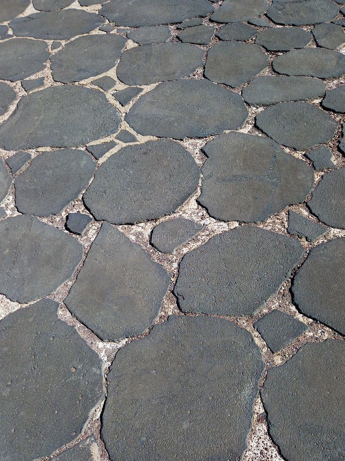 Background of Irregular Volcanic Stone Floor. Perspective View of a ...