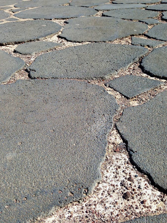 Background of Irregular Volcanic Stone Floor. Perspective View of a ...