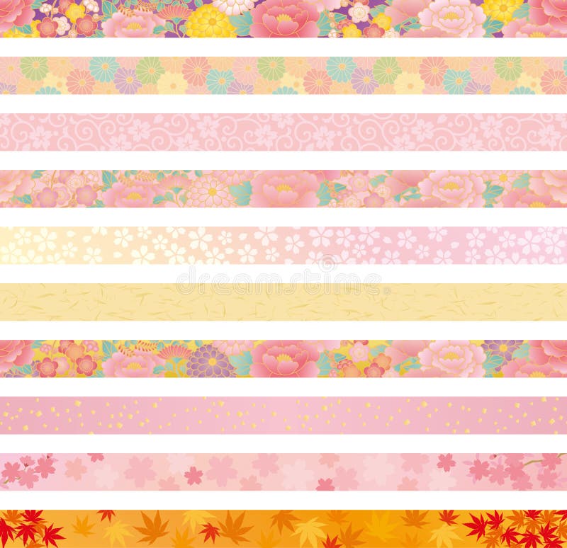 Japanese floral header stock vector. Illustration of antique - 30070287