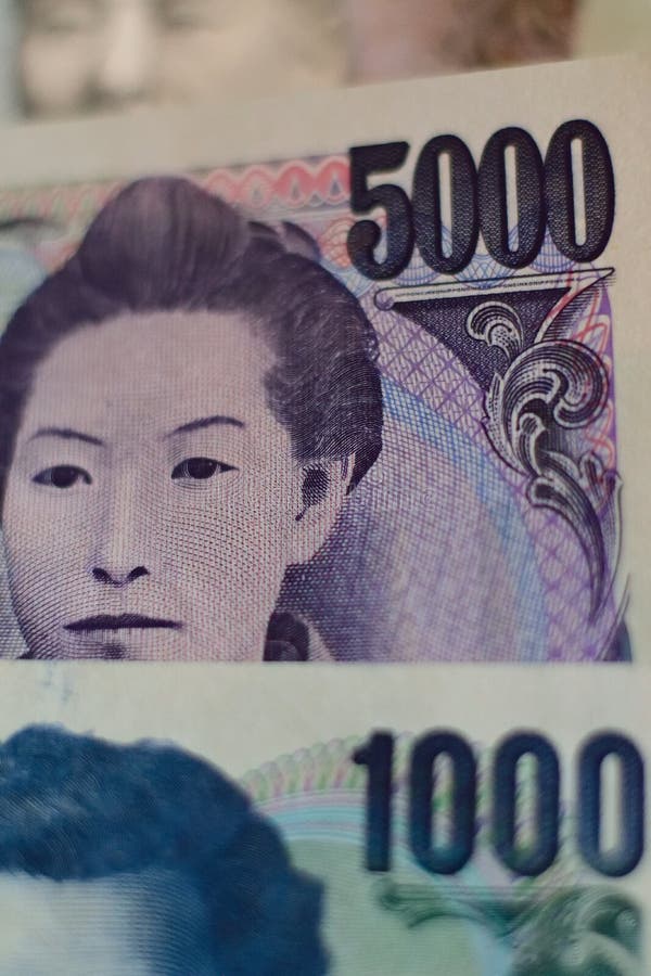 Background Japanese Yen Currency in Vertical Frame Stock Image - Image ...