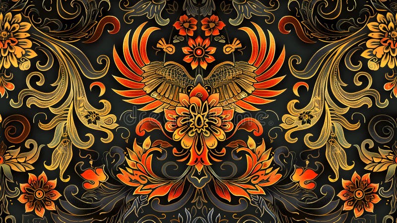 Batik Motif Nitik Kembang Jeruk Stock Illustration - Illustration of ...