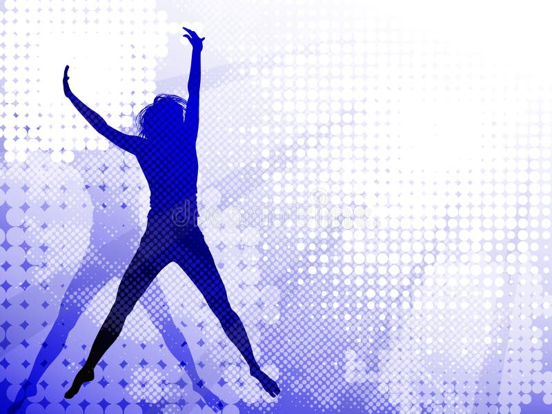 Background with Jumping Girl Stock Vector - Illustration of disco ...