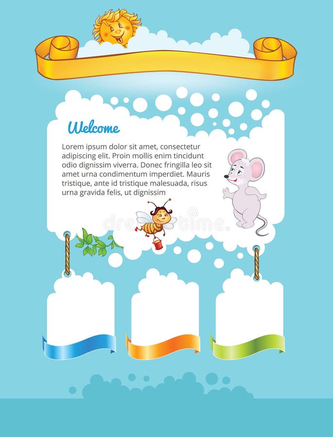 Background for kid website stock vector. Illustration of cloud - 54648156