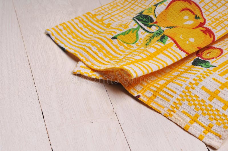 Kitchen Towel On A Wooden Table Stock Photo - Image of backdrop ...