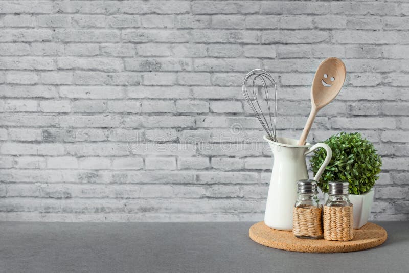 Background of Kitchen Utensils with Empty Space for Text, Front View ...