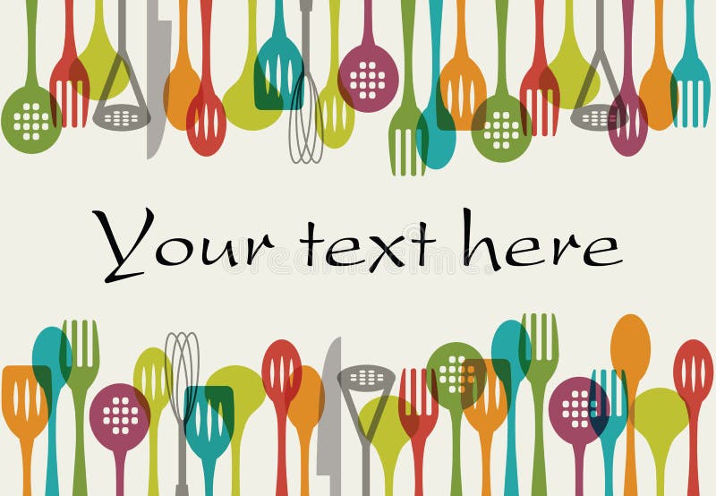 Background - Kitchen Utensils Set Stock Vector - Illustration of grid ...