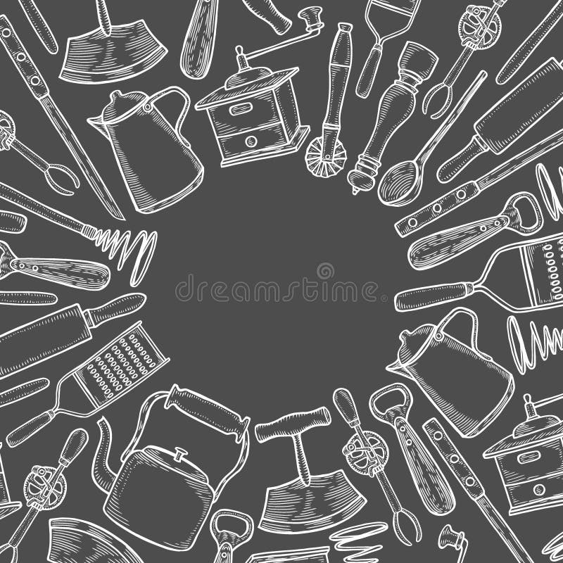 Kitchen utensils set. stock vector. Illustration of items - 128672049