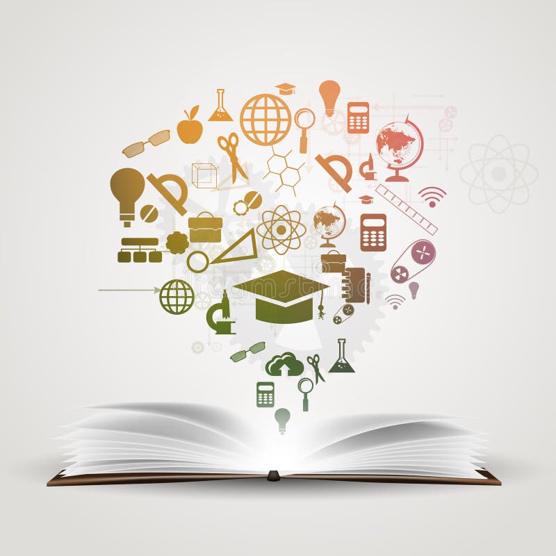 Background Knowledge from Books Stock Illustration - Illustration of ...