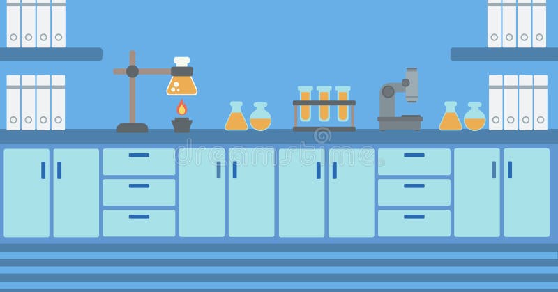 Background of Laboratory Interior. Stock Vector - Illustration of ...