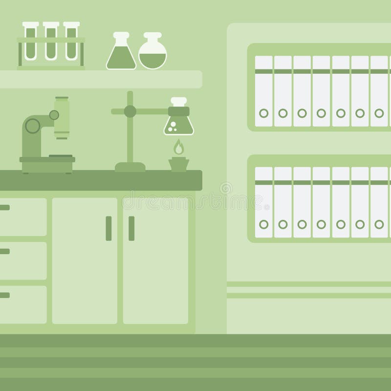 Background of Laboratory Interior. Stock Vector - Illustration of book ...