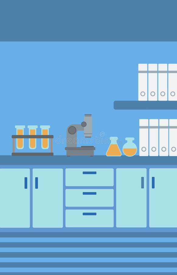 Background of Laboratory Interior. Stock Vector - Illustration of flat ...