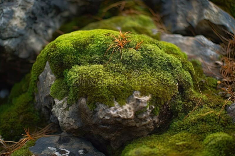 Background Landscape Surface Stone Moss Close Moss Green Covered Rocks ...