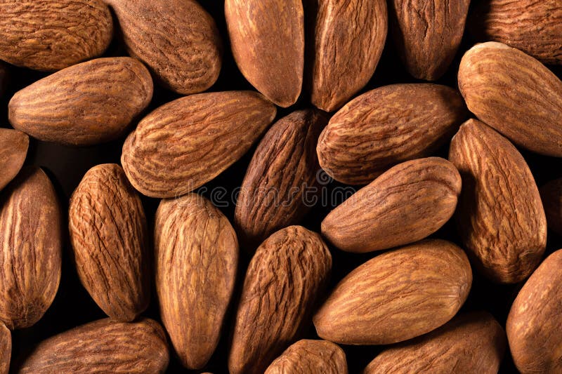 Background of Large Peeled Almonds Arranged Randomly. Dried Products ...