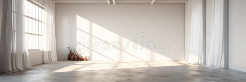 Background Large White Spacious Room with Graphic Window Shadows Stock ...