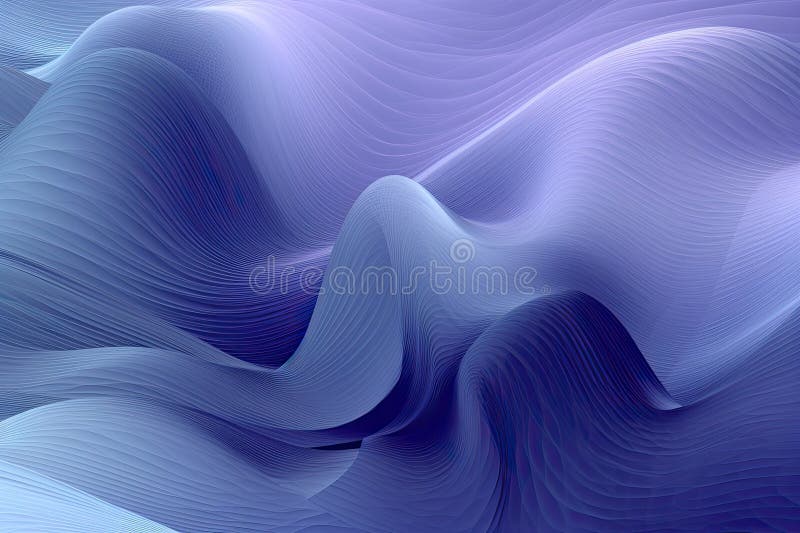 Background of Lavender Waves in Light Indigo Color. Generative AI Stock ...