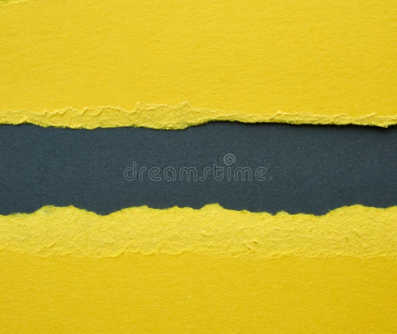 Torn Black Paper and Space for Text with Yellow Paper Background Stock ...