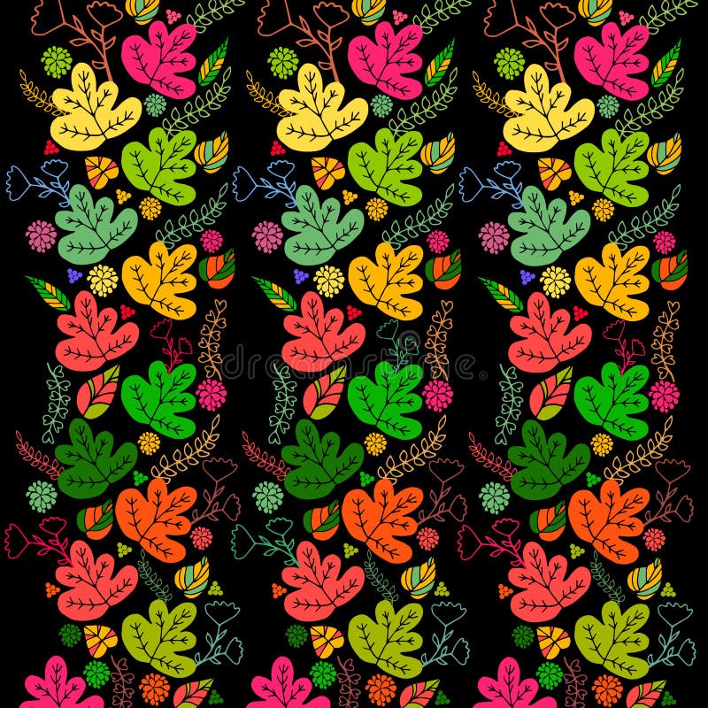 Background of Leaves. Vector Design Nature Colored Leaves Stock Vector ...
