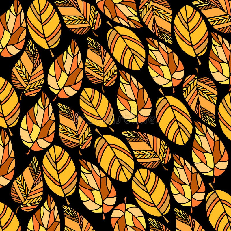 Background of Leaves. Vector Design Nature Orange Leaves. Autumn Stock ...